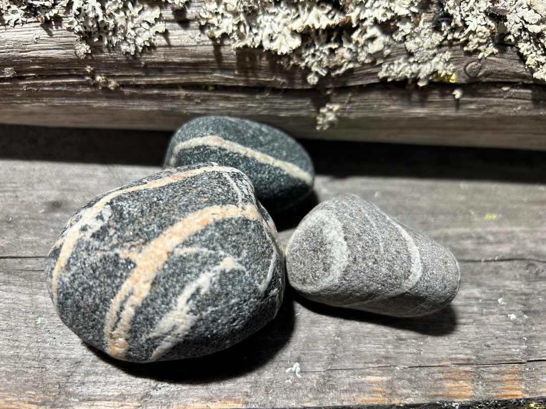 Bigger Grey Wishing Stone Wishing Stone, Lucky Stone, Natural Stripped ...