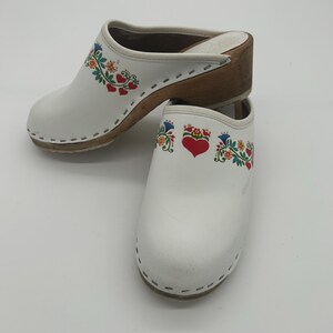 Swedish KID'S CLOGS, White Real Leather, Traditional Swedish Vintage ...