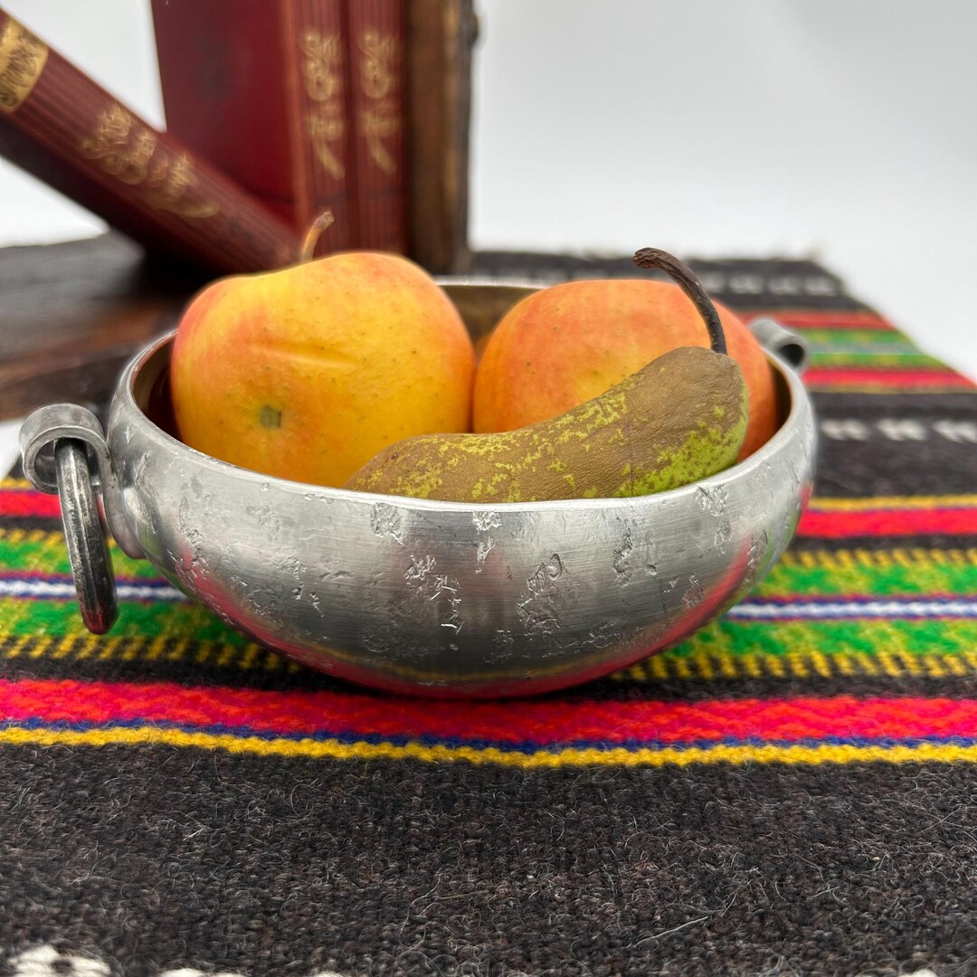Vintage Pewter Tin Bowl, by SKURDAL, Scandinavian Viking-inspired Bowl ...