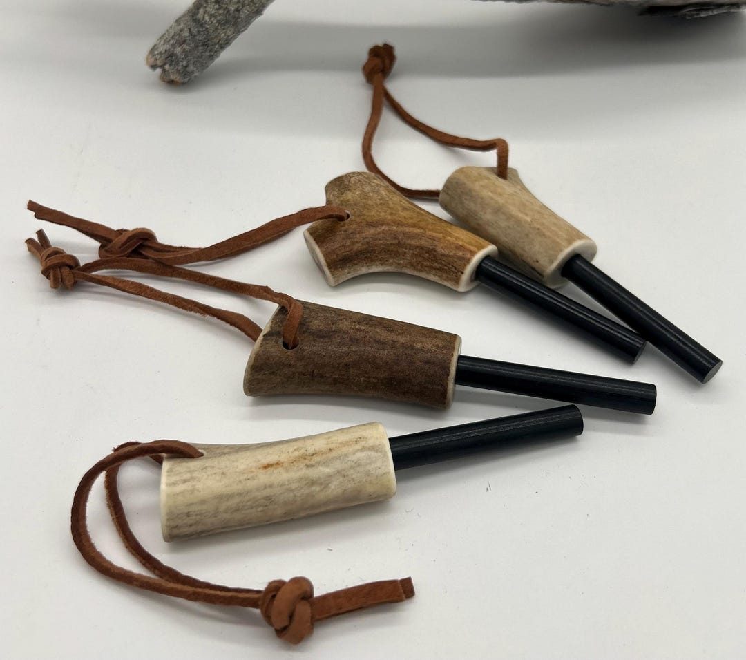 REINDEER ANTLER FIRESTARTER - Ferro Rod /eldstål, Hand Made From ...