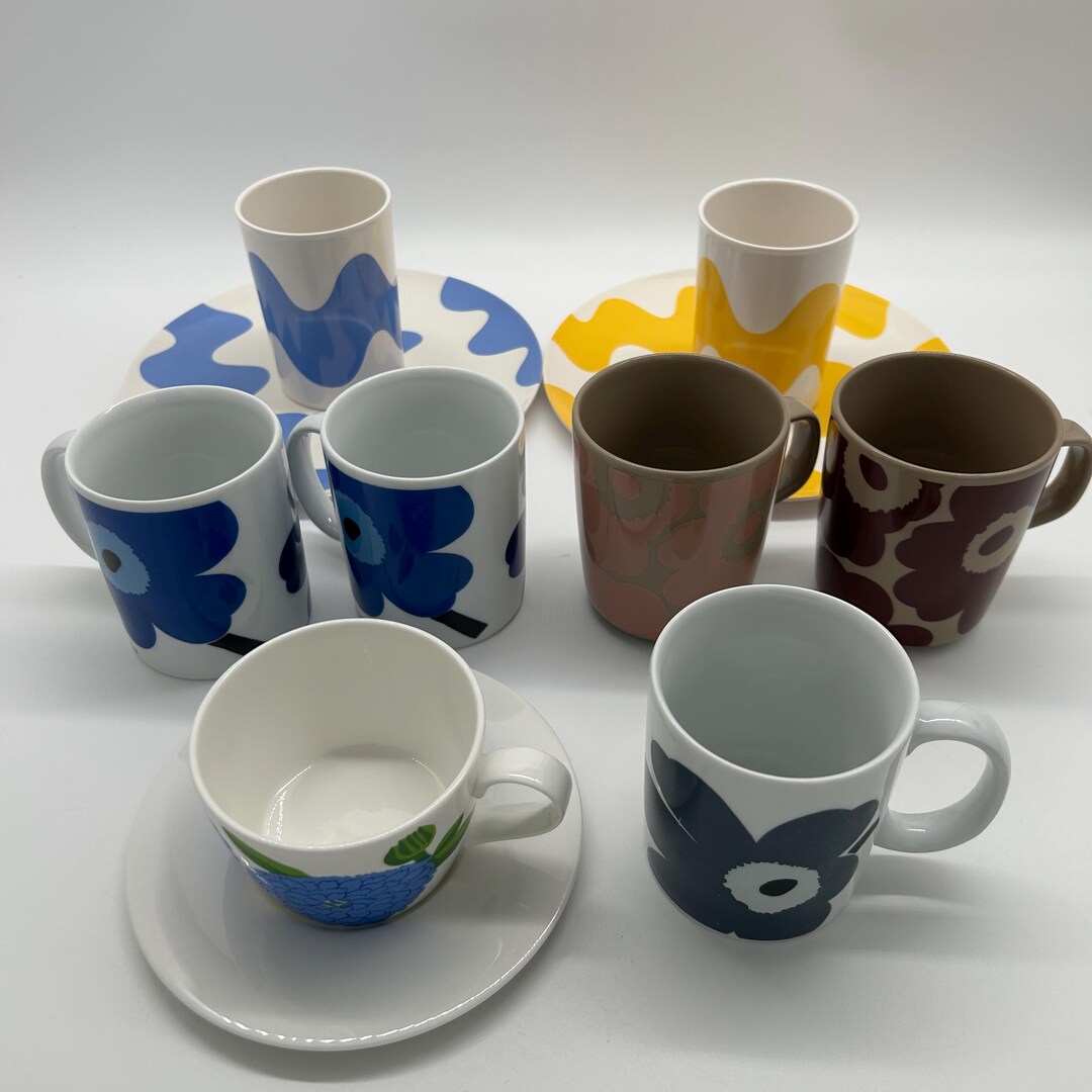 MARIMEKKO Mug/cup Set, 6 Different Types, Marimekko FINLAND, Vintage ...