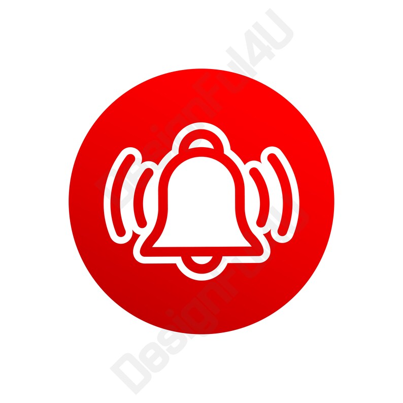 Red Alarm Icon With Transparent Background. Emergency Alarm System ...