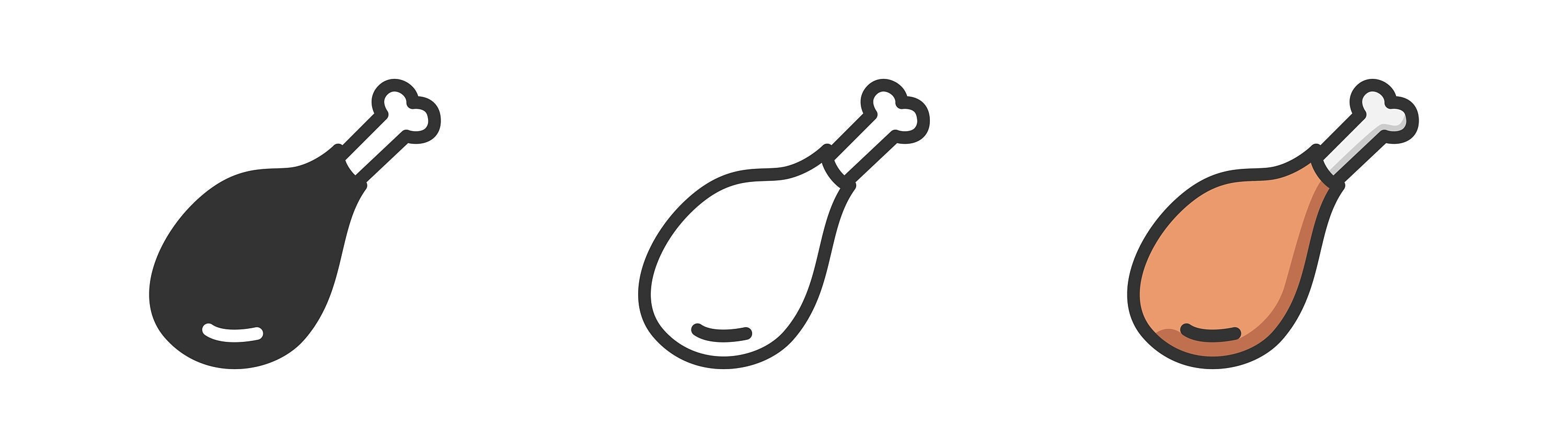 Meat Leg Icon, Chicken Fried, Food Symbol, High Quality Vector ...