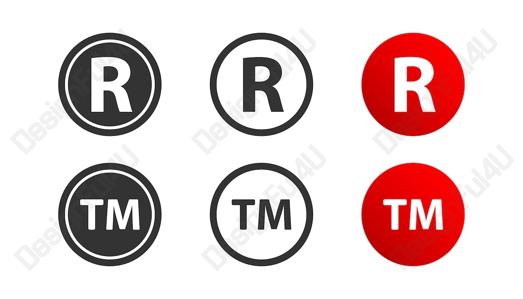 Trademark Copyright Icon Set. Registered Brand Symbol. Legal Copyright ...