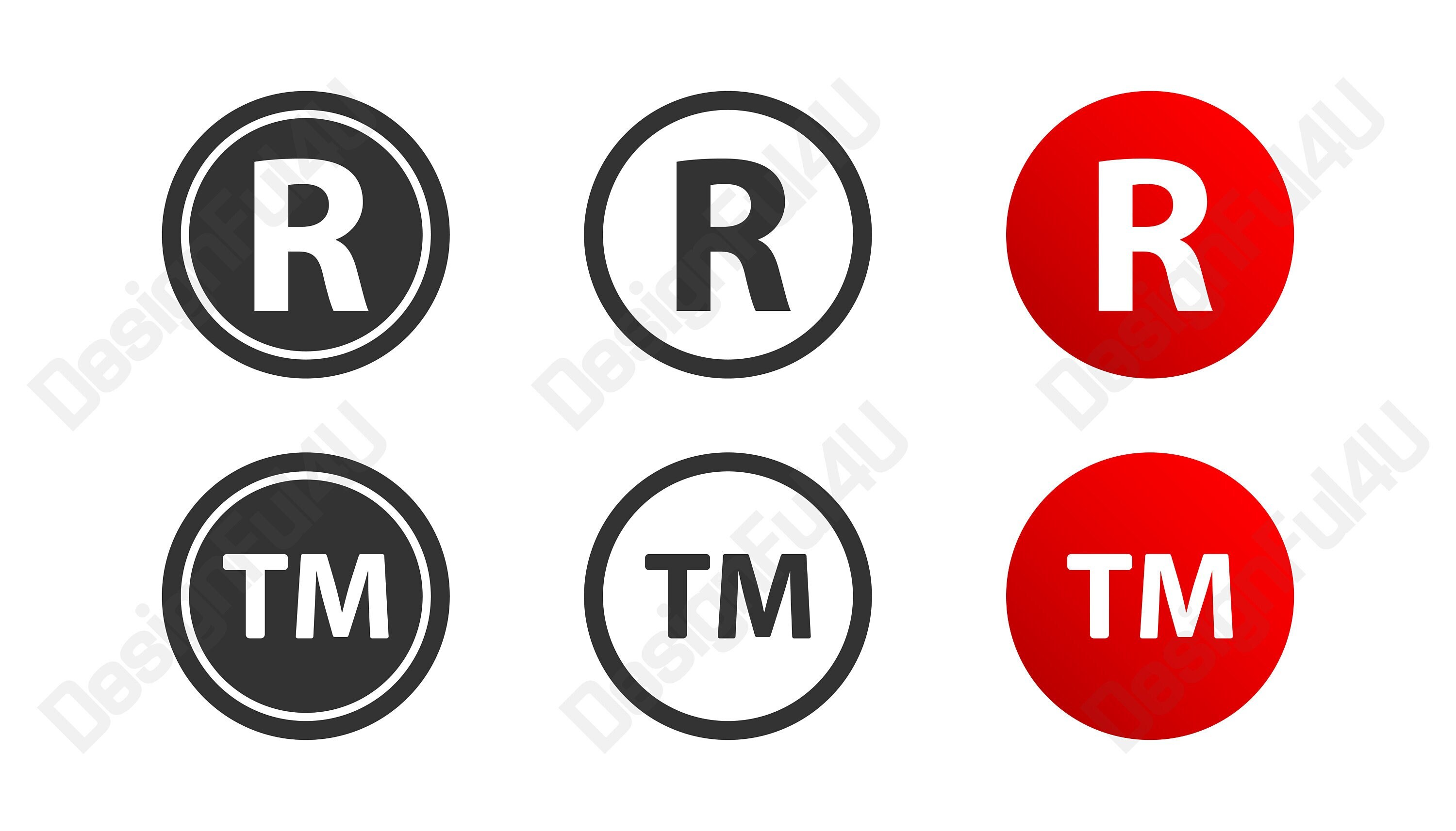Trademark Copyright Icon Set. Registered Brand Symbol. Legal Copyright ...