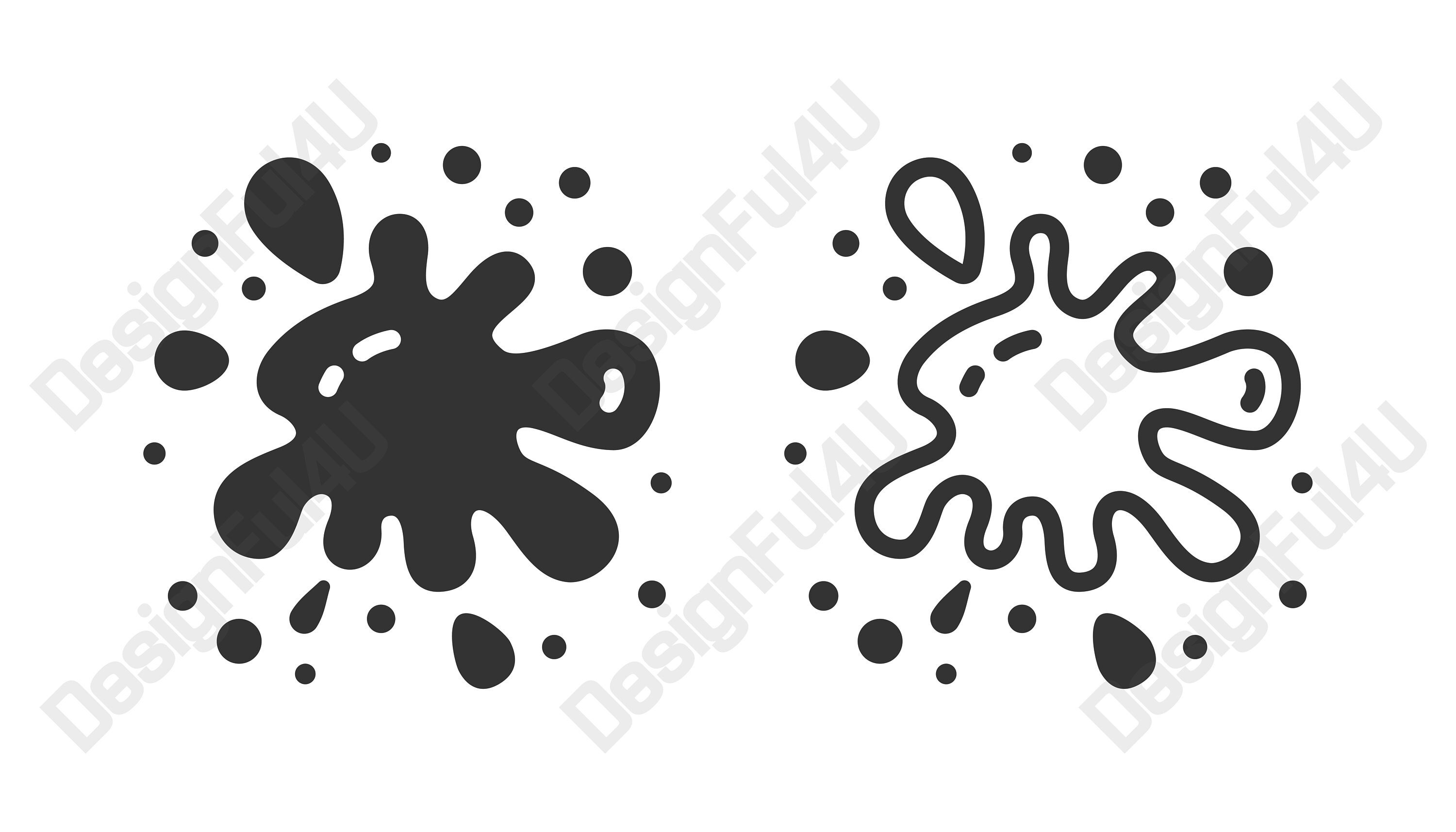 Ink Splatter Illustration Cartoon Vector Illustration With Additional ...