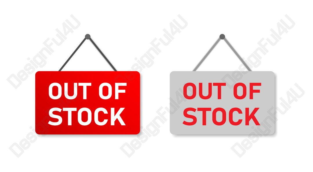 Out of Stock Hanging Sign. Flat and Colored Style. High Quality Vector ...