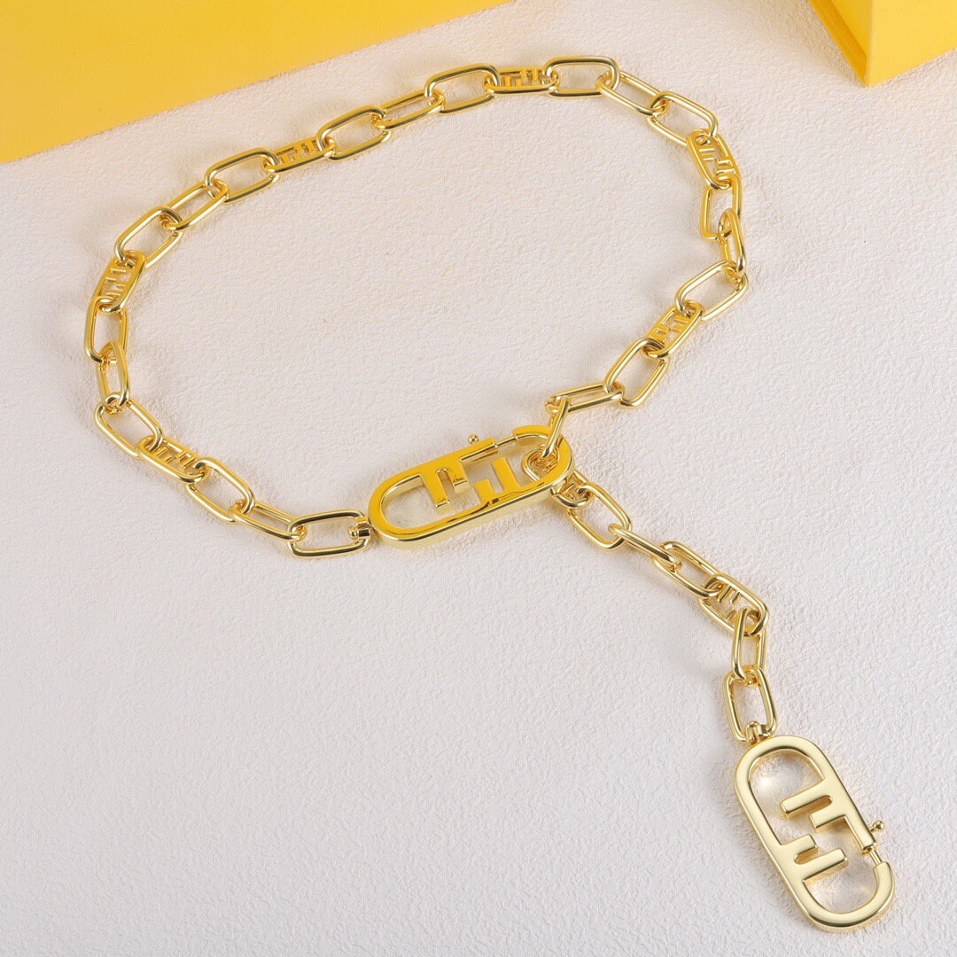 Vintage Fendi Necklace Gold F Logo - Etsy