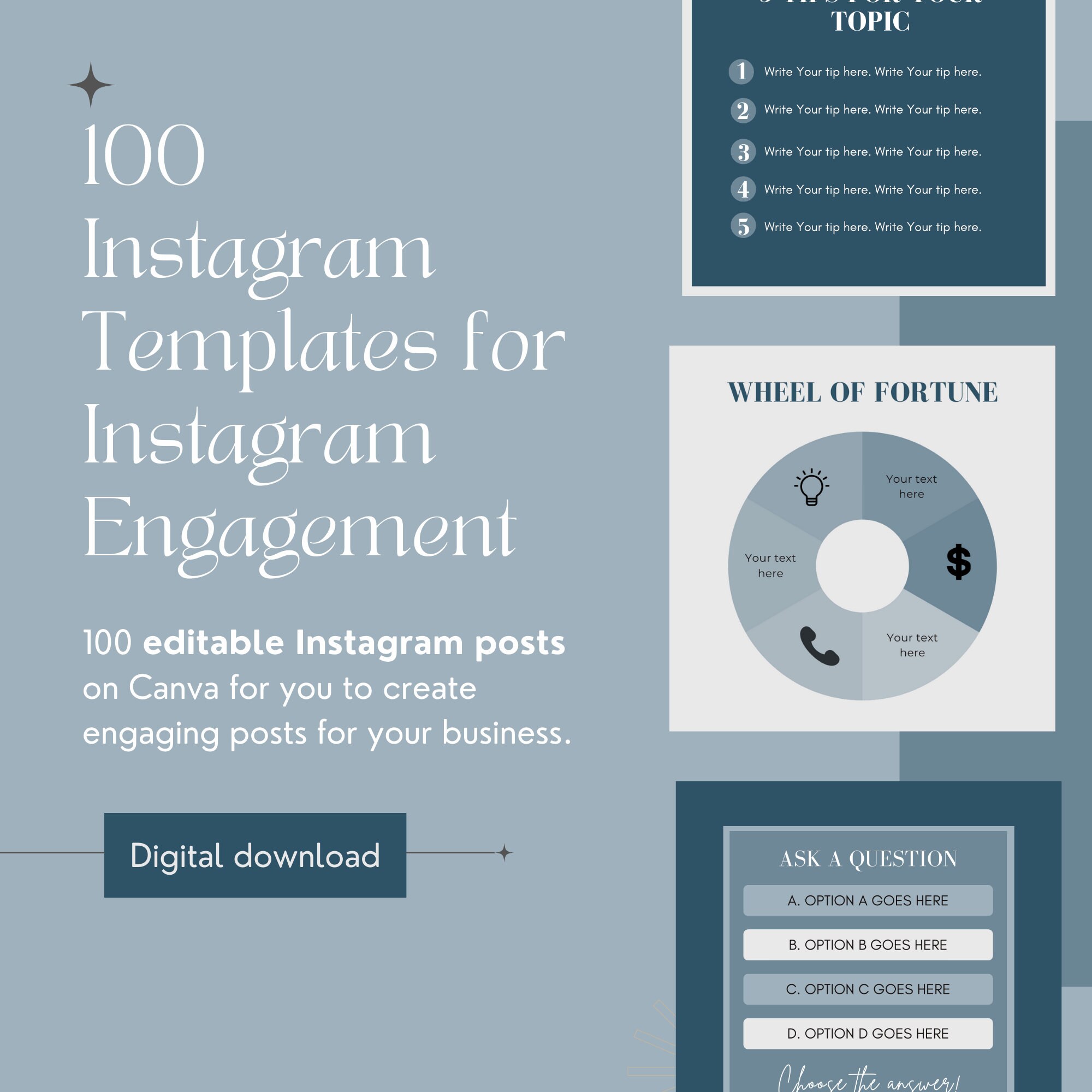 100 Engaging Canva Templates for Instagram Boost Small Business ...