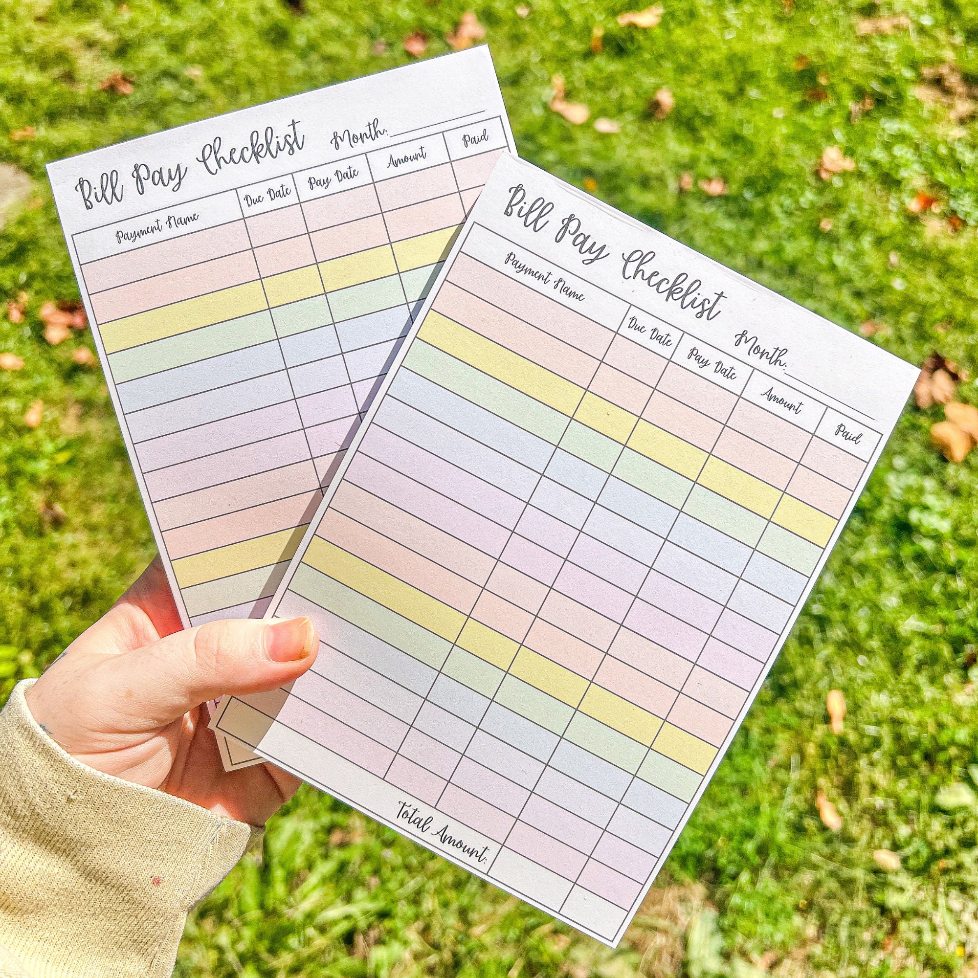 Rainbow Bill Pay Checklist Notepad - Etsy