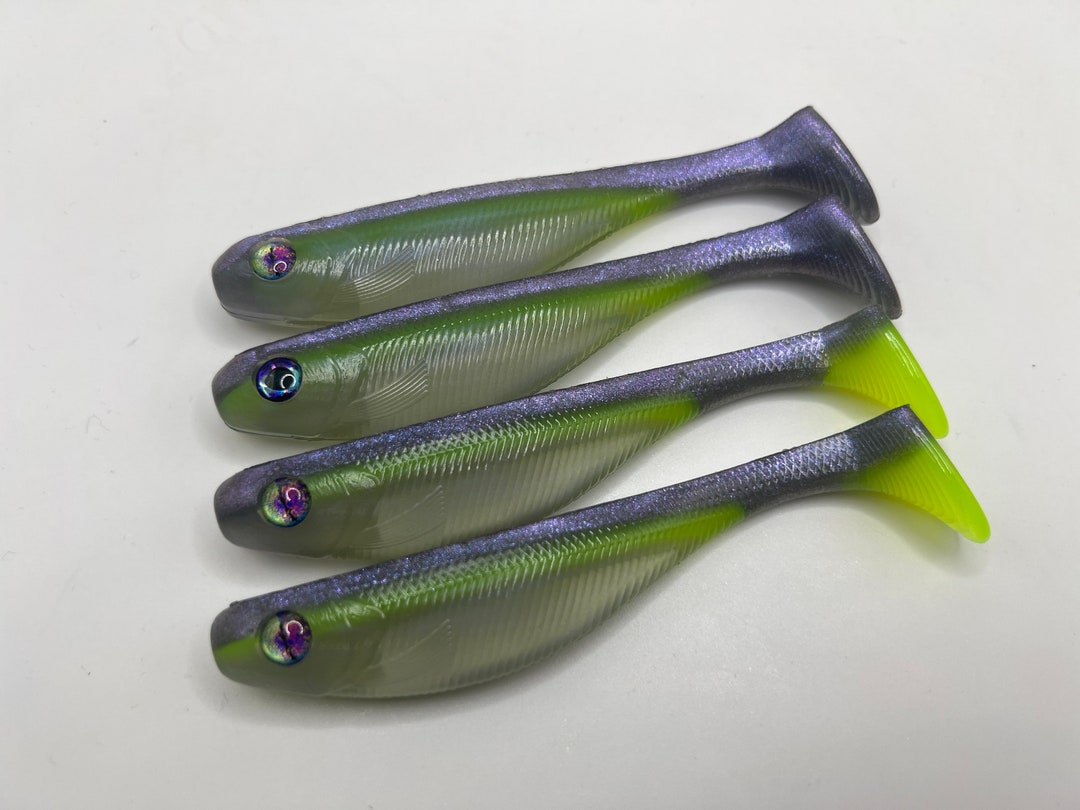 5" Hand Poured Swimbaits: Custom Fishing Lures, Pack of 4 - Etsy