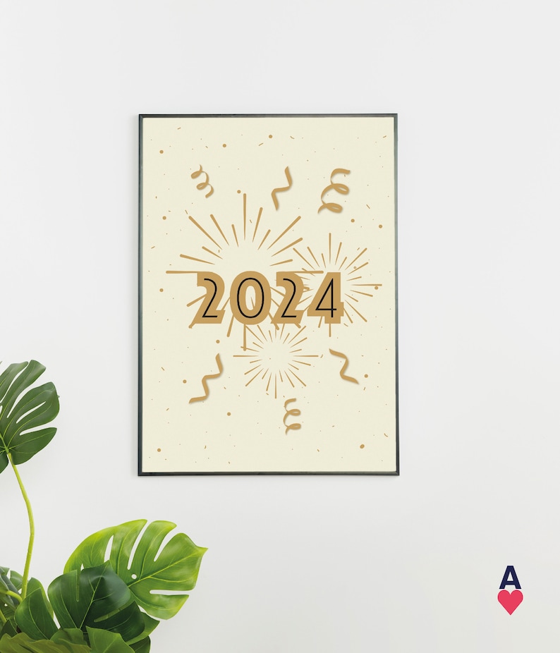 2024 Poster, New Year 2024 Printable, Nye Decor, New Years Eve ...