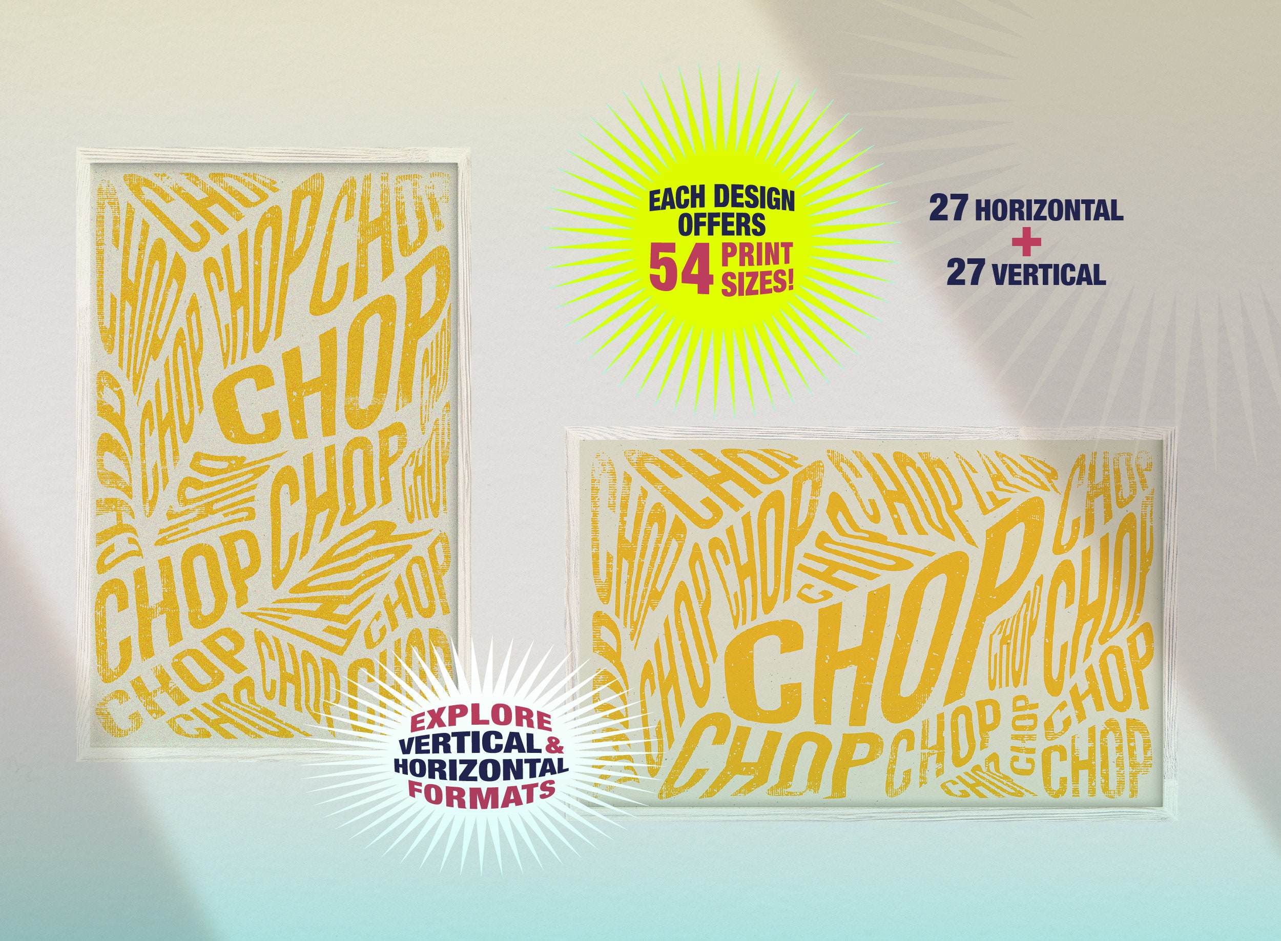 Chop Poster, Kitchen Print, Vintage Poster, Trendy, Wall Print, Minimal ...