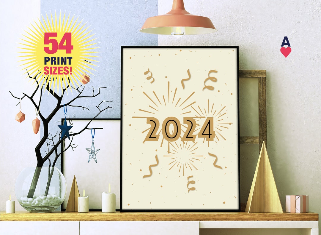 2024 Poster, New Year 2024 Printable, Nye Decor, New Years Eve ...