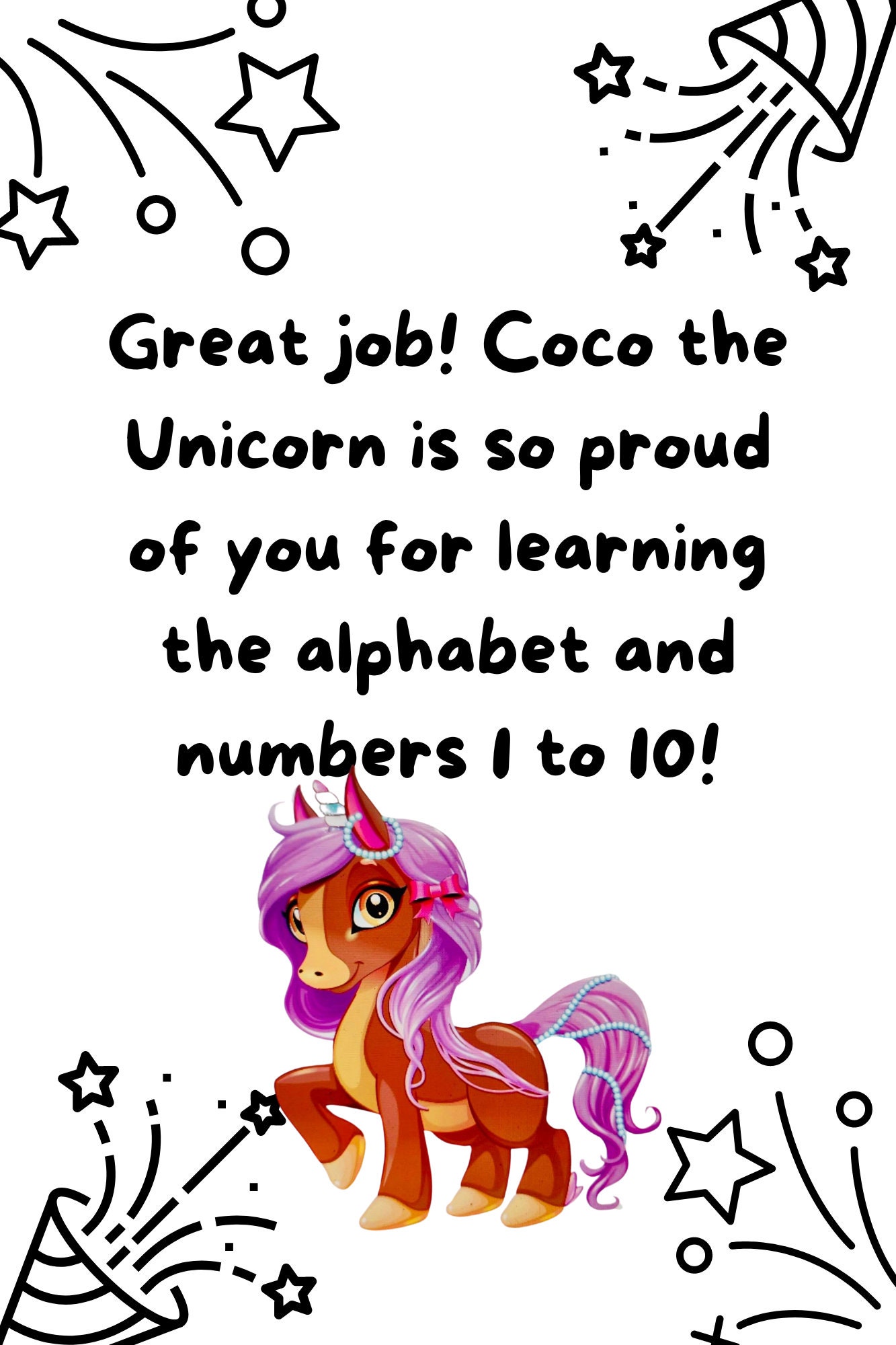 Coco the Unicorn Teaches the Alphabet and 123s - Etsy