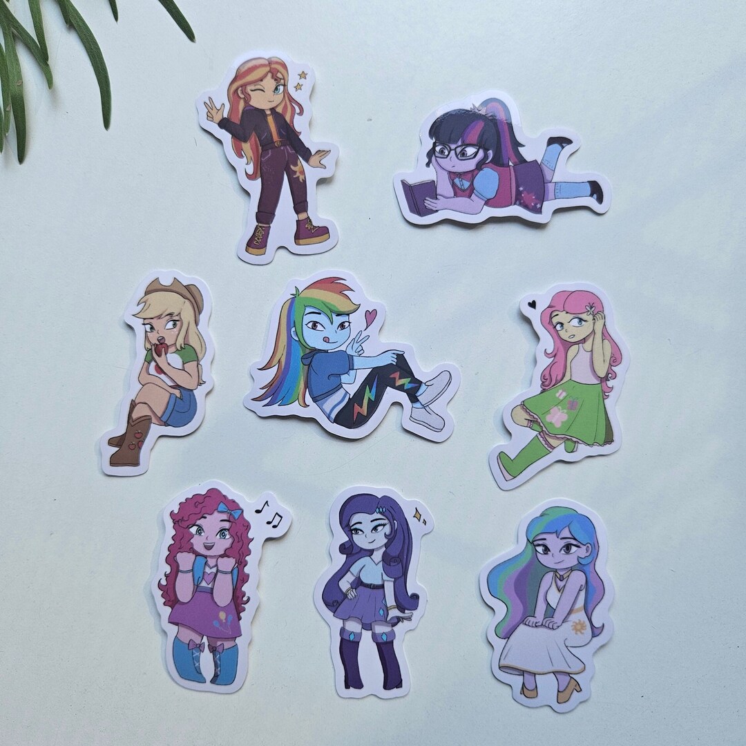8pcs MLP Equestria Girls Vinyl Stickers Pack - Etsy