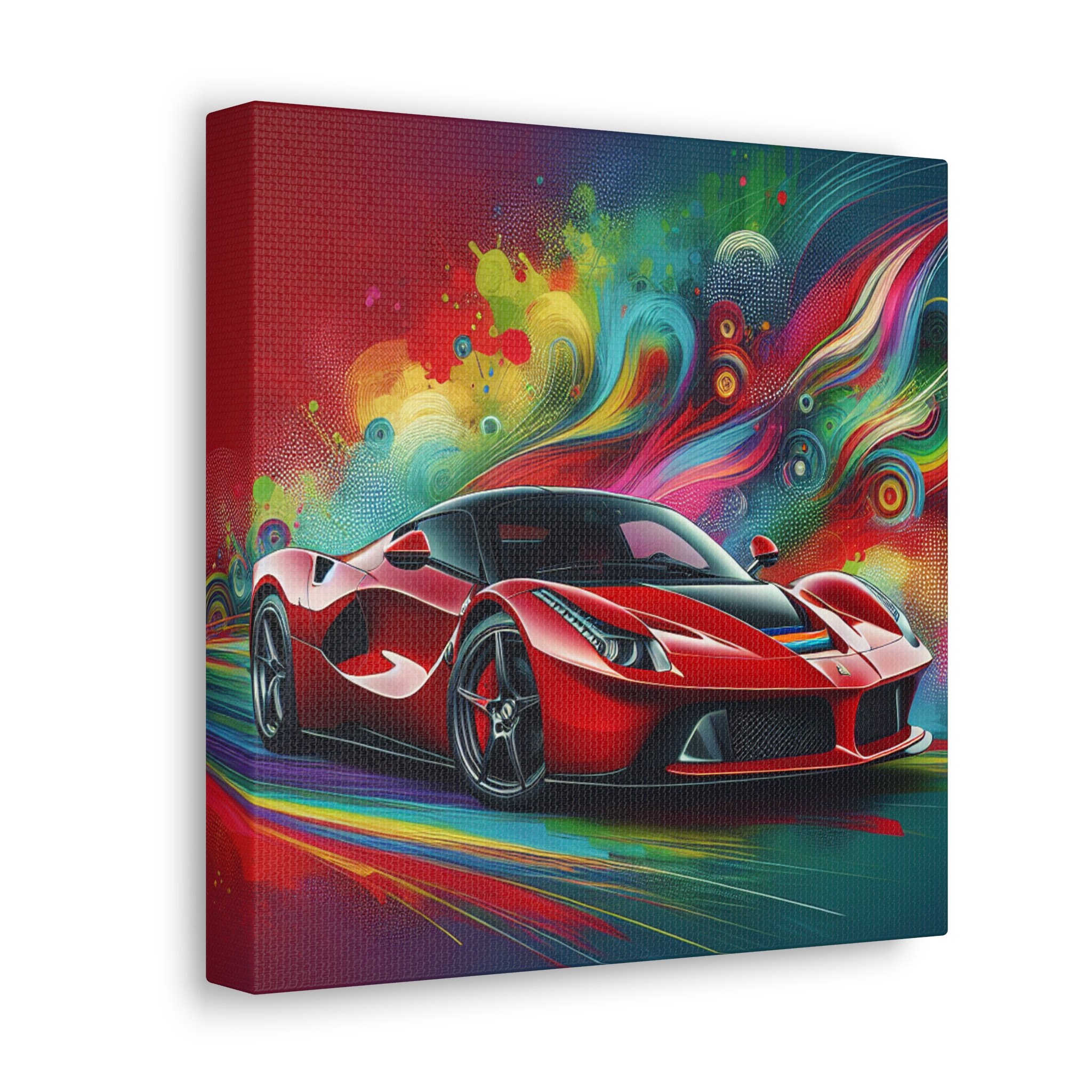 Ferrari Luxury Sports Car Canva Painting Handcrafted Wall - Etsy