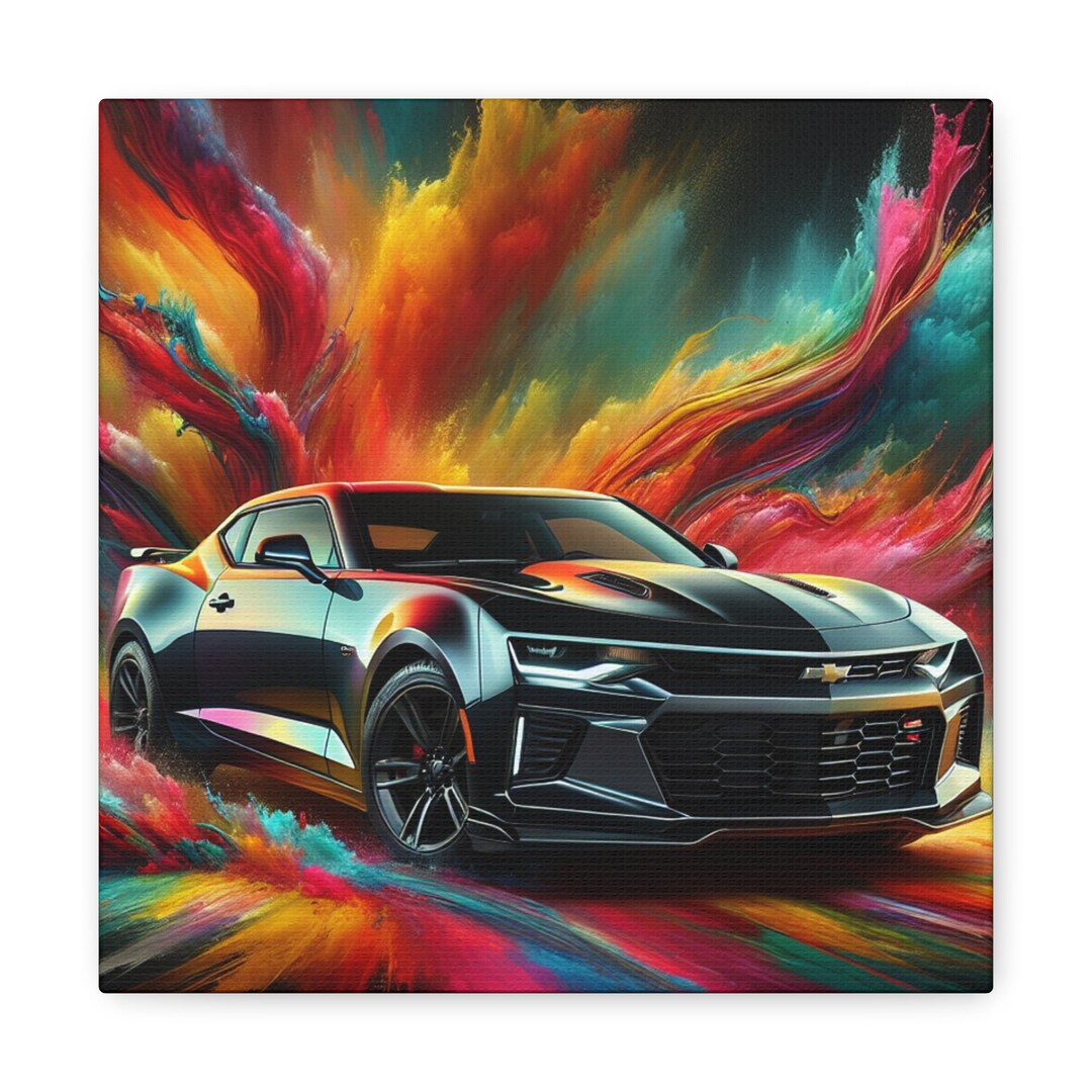 Chevrolet Camaro Canva Painting, Wall Art, Home Decor, Vintage Car ...