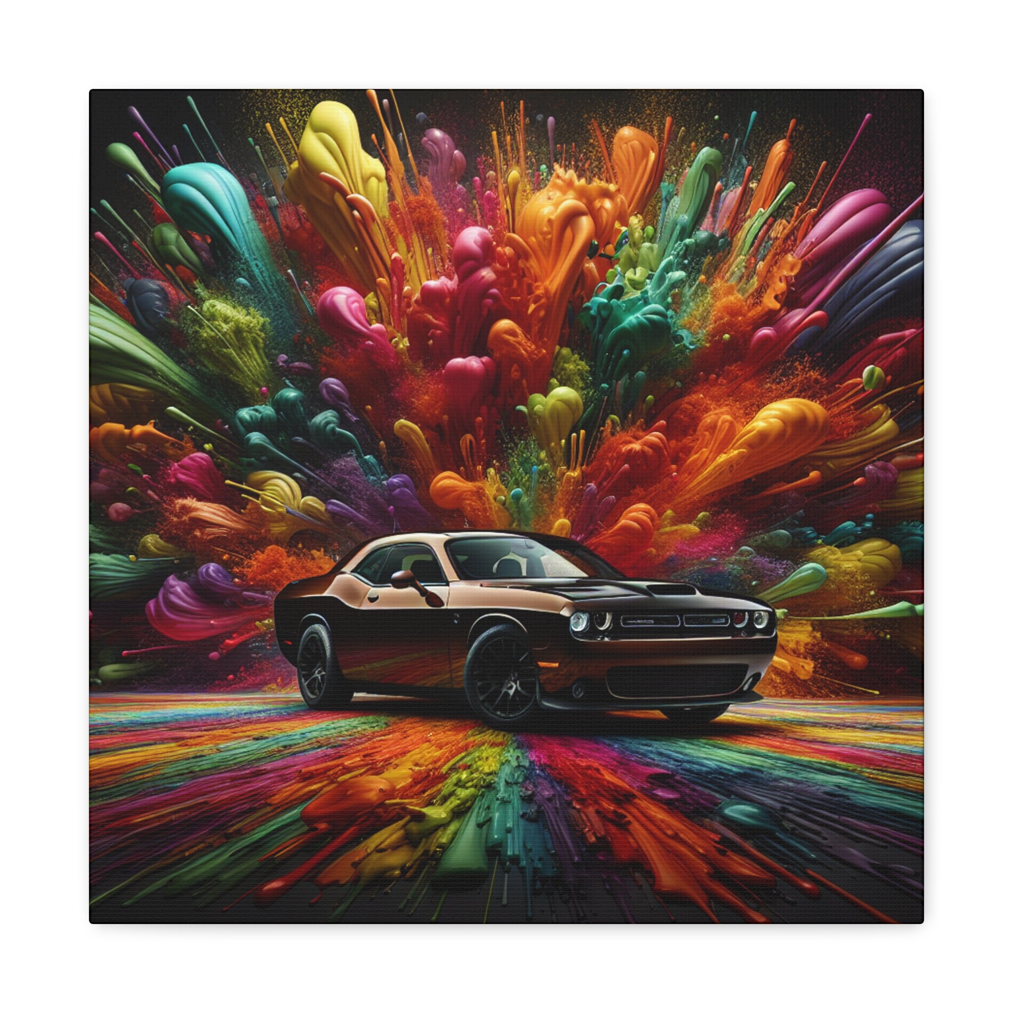 Dodge Challenger Car Wall Art, Modern Automotive Canva Painting, Home ...