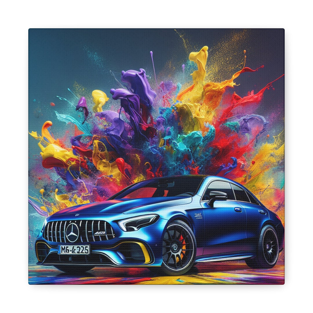 Mercedes AMG Wall Art Canva Painting Hand Painted, Home Decor, Car ...