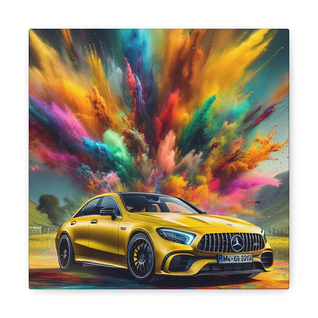Mercedes AMG Wall Art Canva Painting Luxury Car Decor, Hand-painted ...