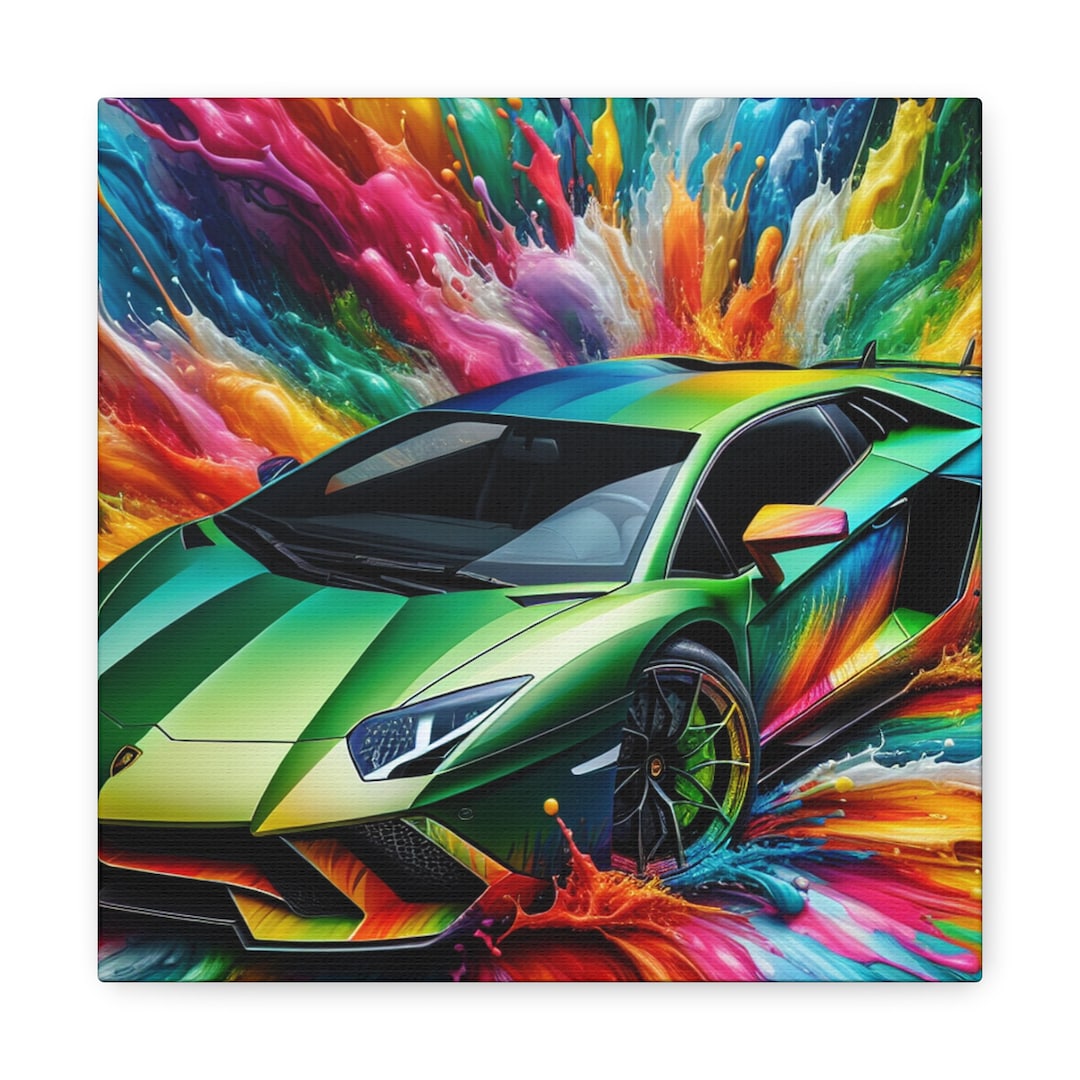 Lamborghini Aventador Canva Painting, Luxury Car Wall Art, Automotive ...