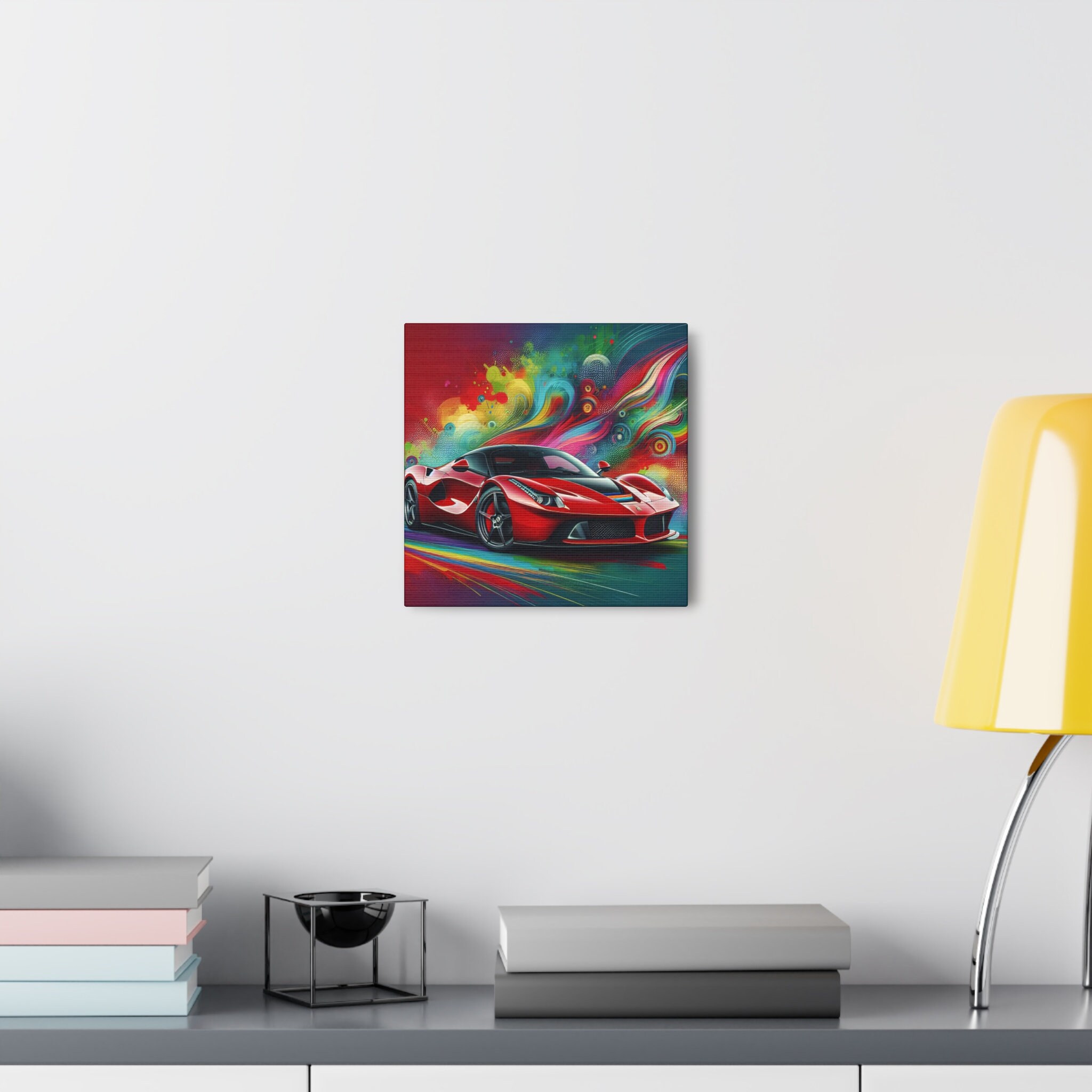 Ferrari Luxury Sports Car Canva Painting Handcrafted Wall - Etsy