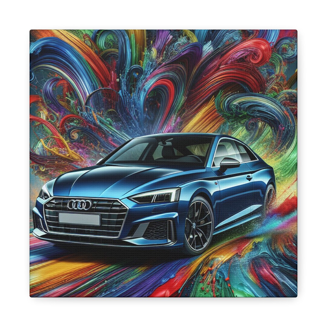 Audi A5 Canva Painting, Hand Painted Wall Art, Luxury Car Decor, Modern ...