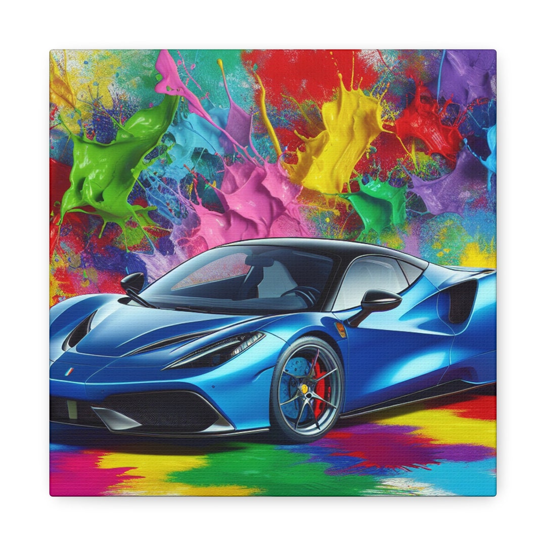 Ferrari Luxury Car Canva Painting Wall Art for Living Room, Home Decor ...