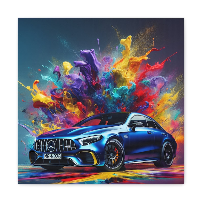 Mercedes AMG Wall Art Canva Painting Hand Painted, Home Decor, Car ...