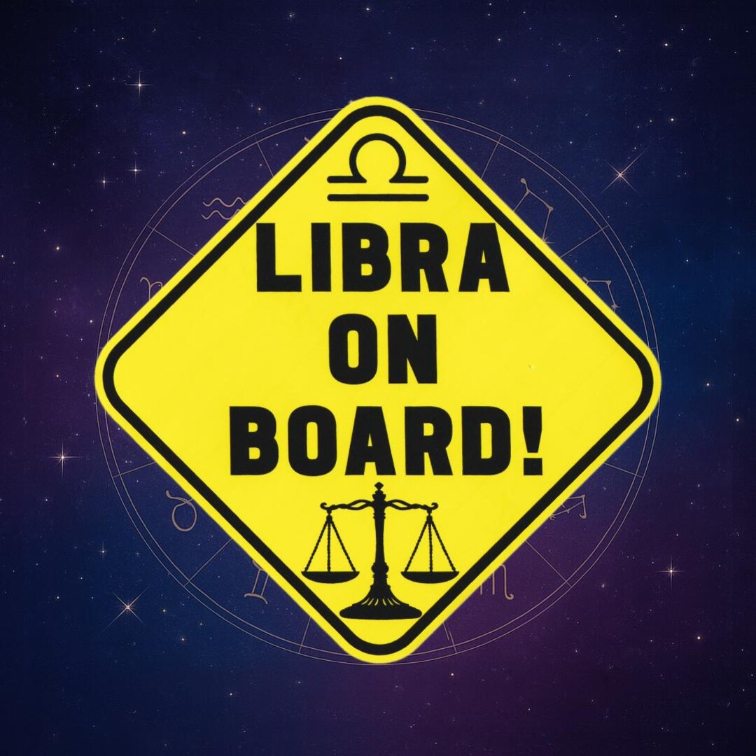 Libra on Board Car Decal - Zodiac Sign Vehicle Sticker Set - Etsy