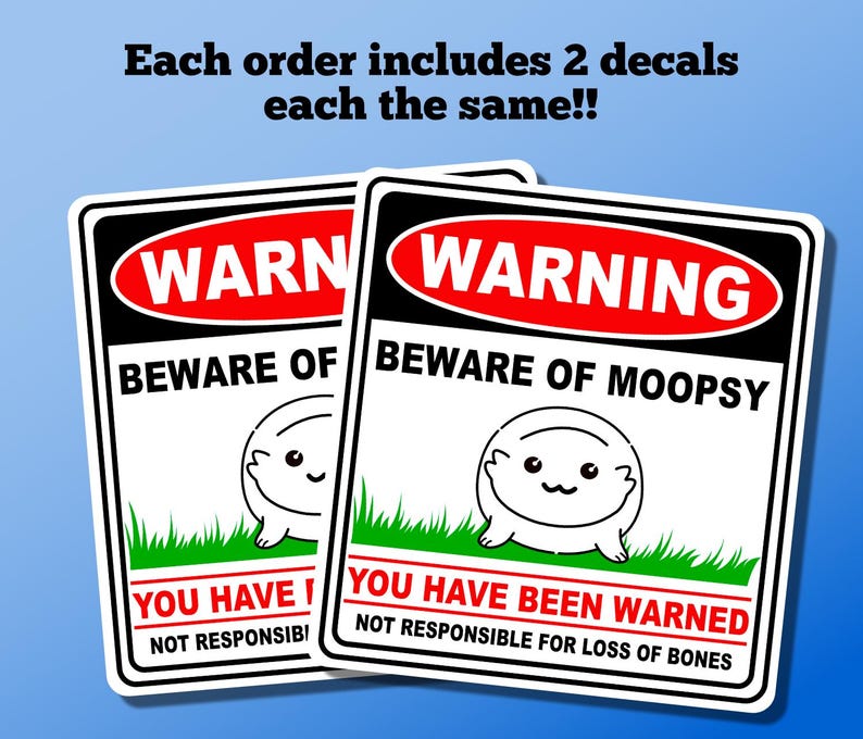 Beware of Moopsy Decal Set – Funny Star Trek Parody Warning Sign, Sci ...