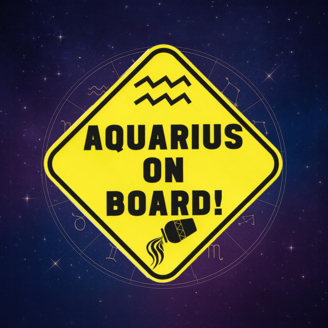 Aquarius Zodiac Car Decal: Weatherproof Vinyl Bumper Sticker - Etsy