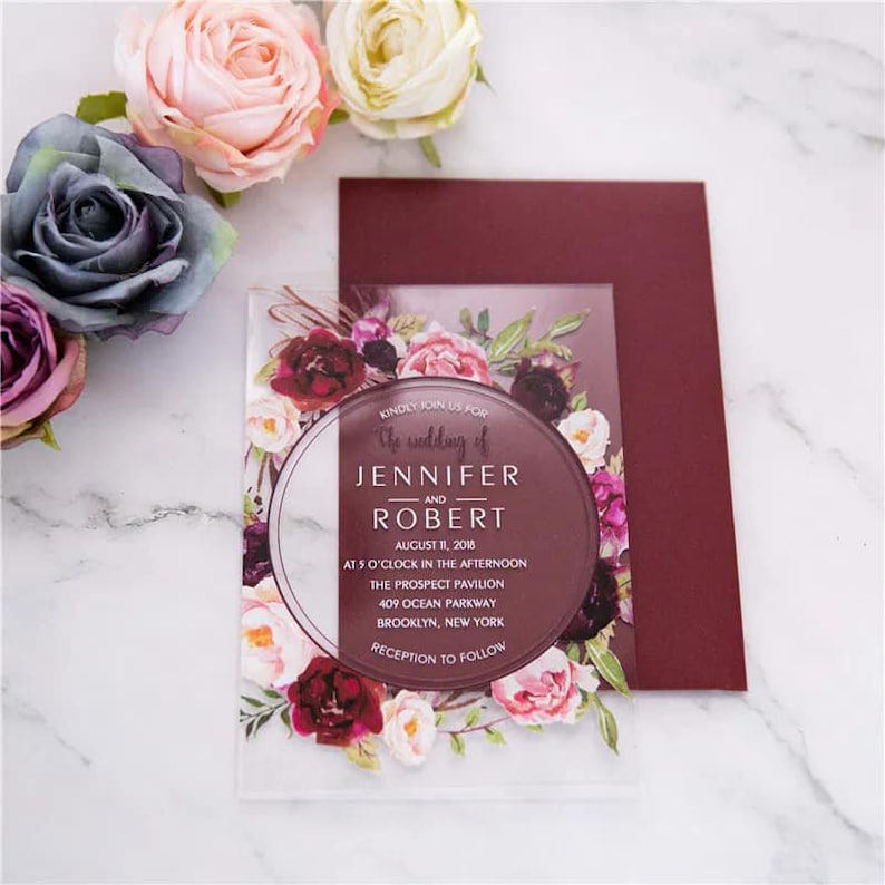 Plexiglass Wedding Invitations - Etsy