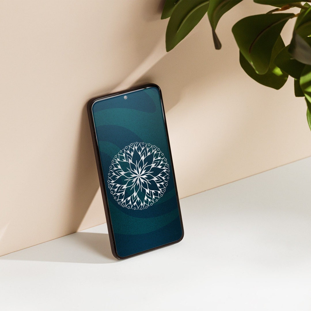 Phone Screen Wallpaper White Mandala, iPhone Home Screen Downloadable ...