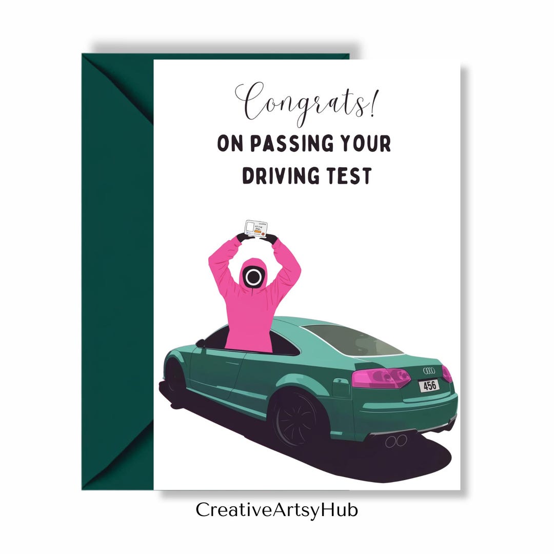 Squid Game Driving Licence Personalizable Congratulations Card Driving ...