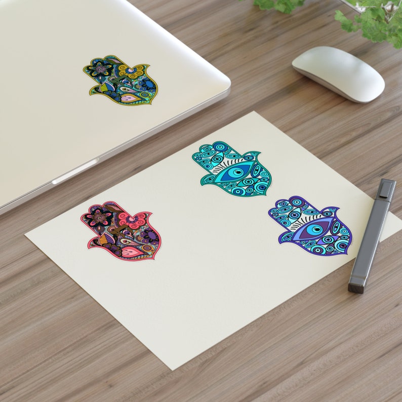 Hamsa, Yad, Jewish Hand, Chai, Evil Eye Sticker Variety Sheets, - Etsy