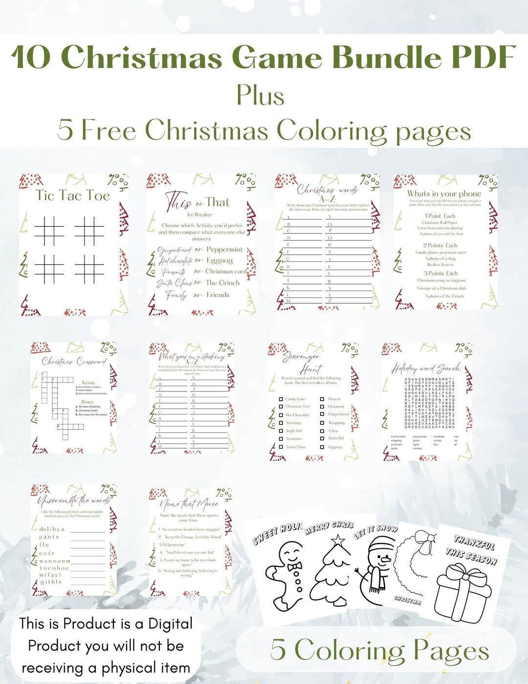 Christmas Game Bundle - Etsy