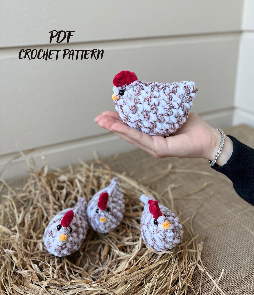 Crochet Baby Chicken Pattern, Baby Chicken, Crochet Plush Chicken ...