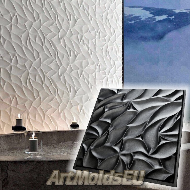 3D Panel Mold for Gypsum, Plaster or Concrete Tile for Decorative Wall ...