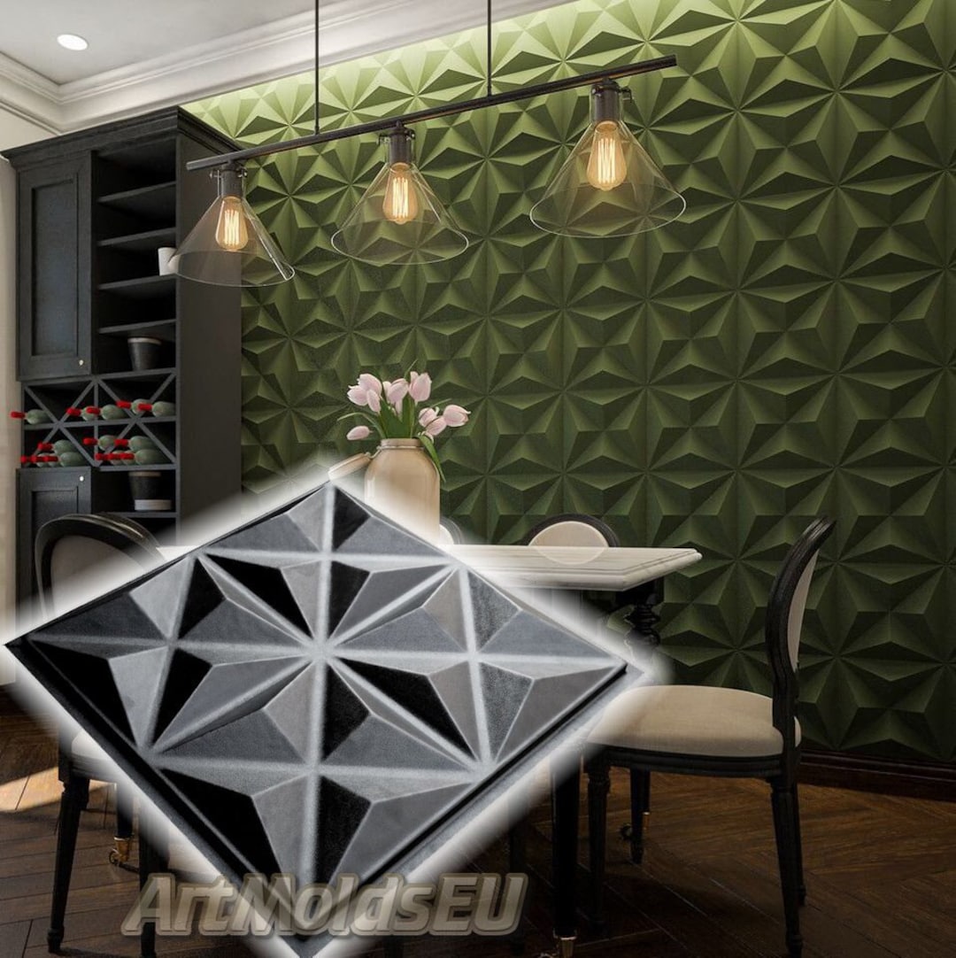 3D Panel Mold for Gypsum, Plaster or Concrete Tile for Decorative Wall ...