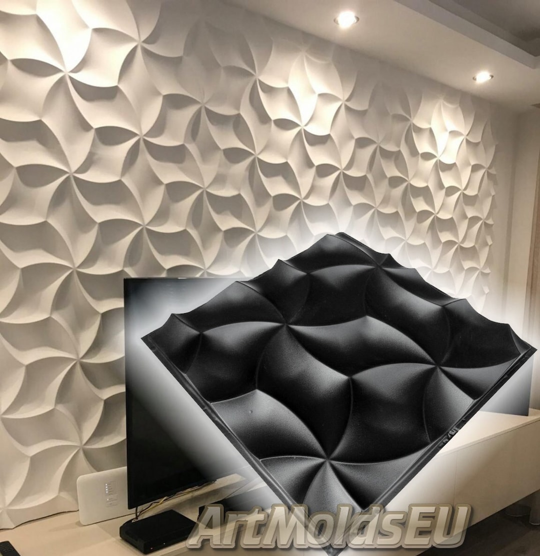 3D Panel Mold for Gypsum, Plaster or Concrete Tile for Decorative Wall ...