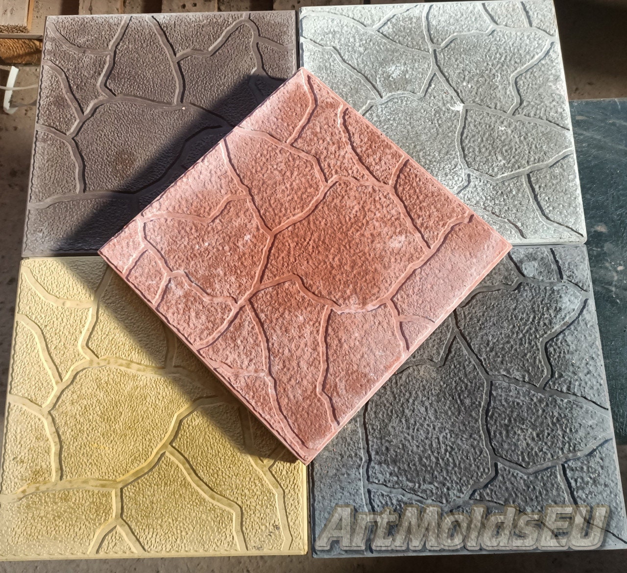 Mold for Concrete Paving Slabs, Stone Pattern, Concrete Garden ...