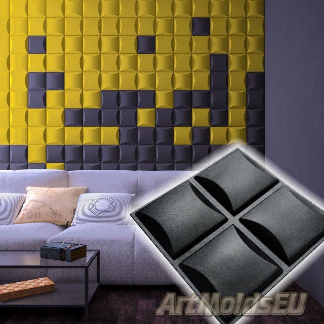3D Panel Molds for Gypsum, Plaster or Concrete Tile for Decorative Wall ...