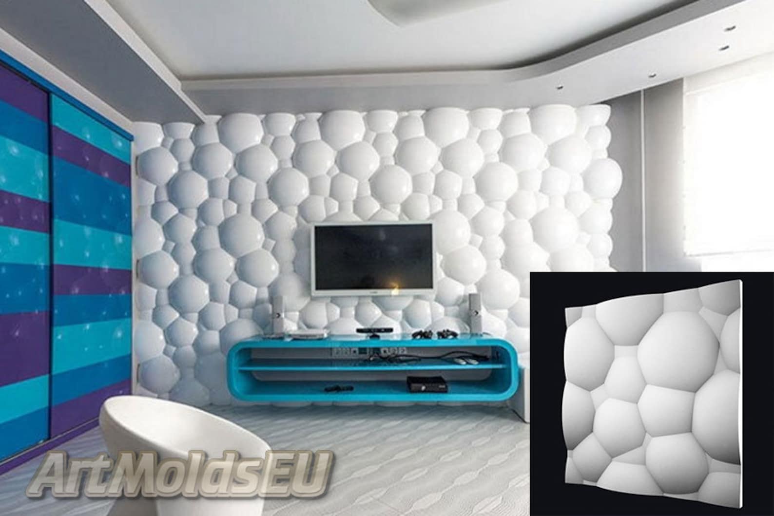 3D Panel Mold for Gypsum, Plaster or Concrete Tile for Decorative Wall ...