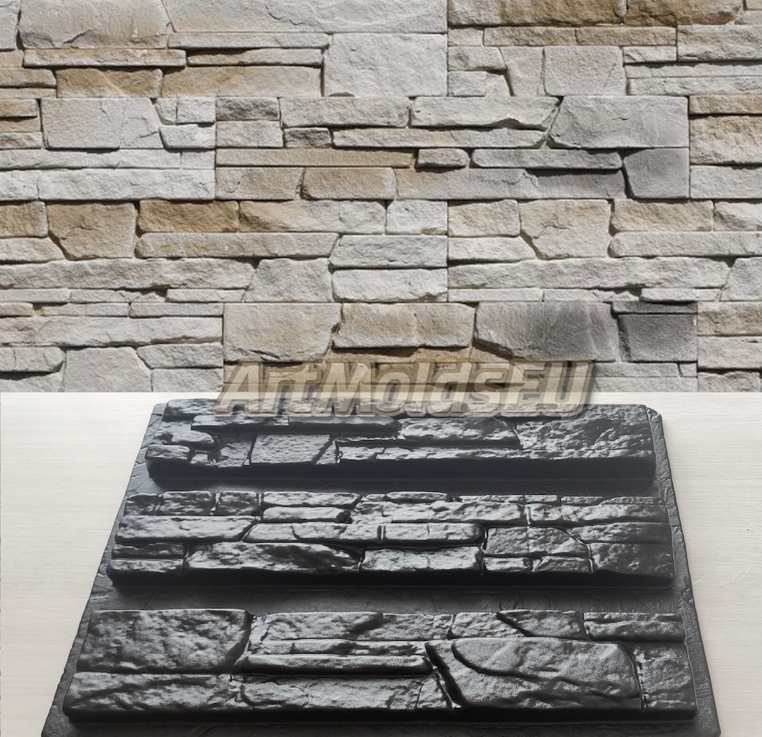 Molds for Wall Decor, Artificial Stones and Tiles for Plaster, Concrete ...