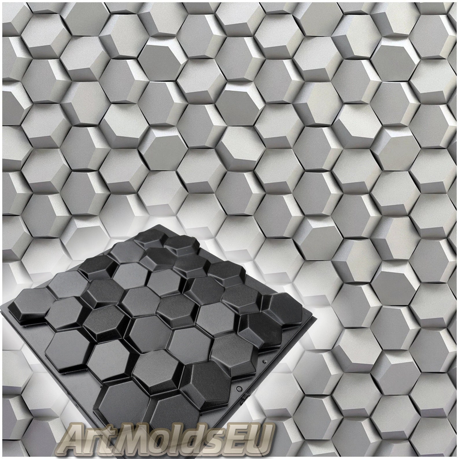 3D Panel Mold for Gypsum, Plaster or Concrete Tile for Decorative Wall ...