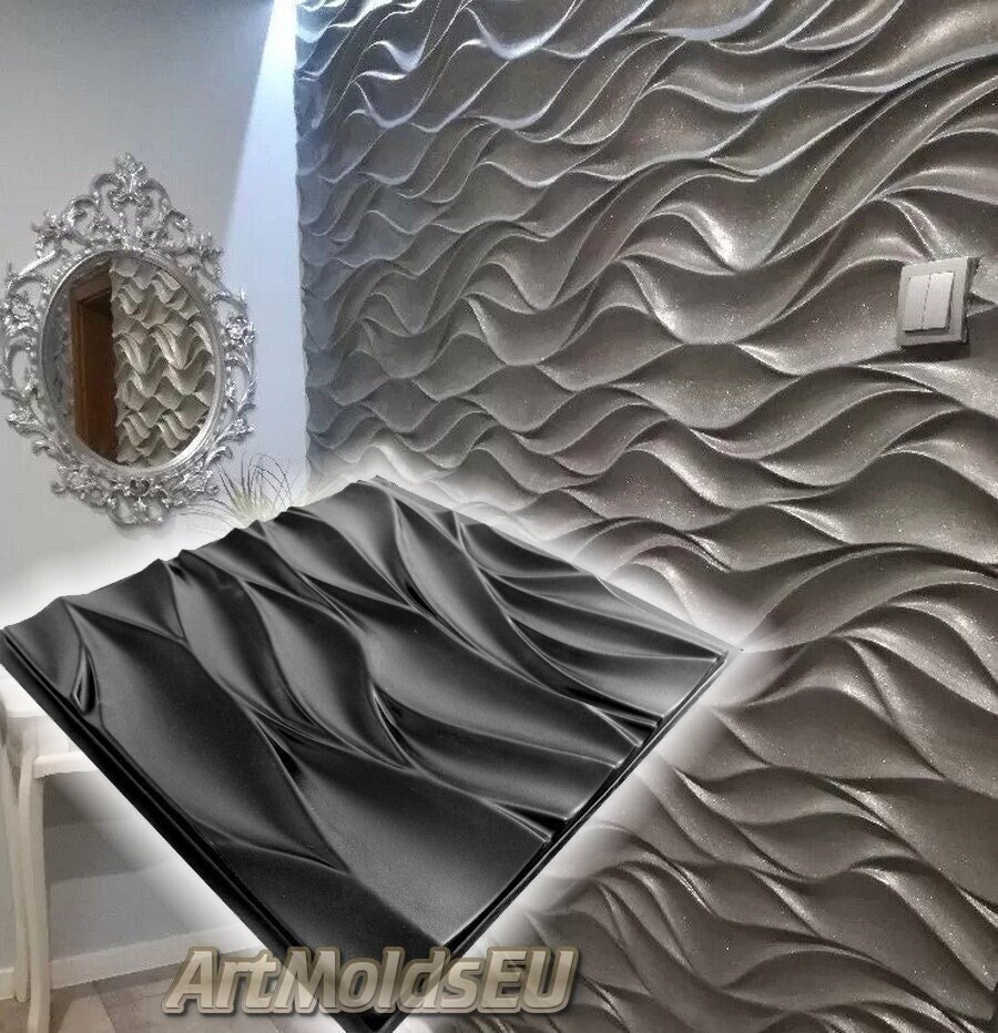 3D Panel Mold for Gypsum, Plaster or Concrete Tile for Decorative Wall ...