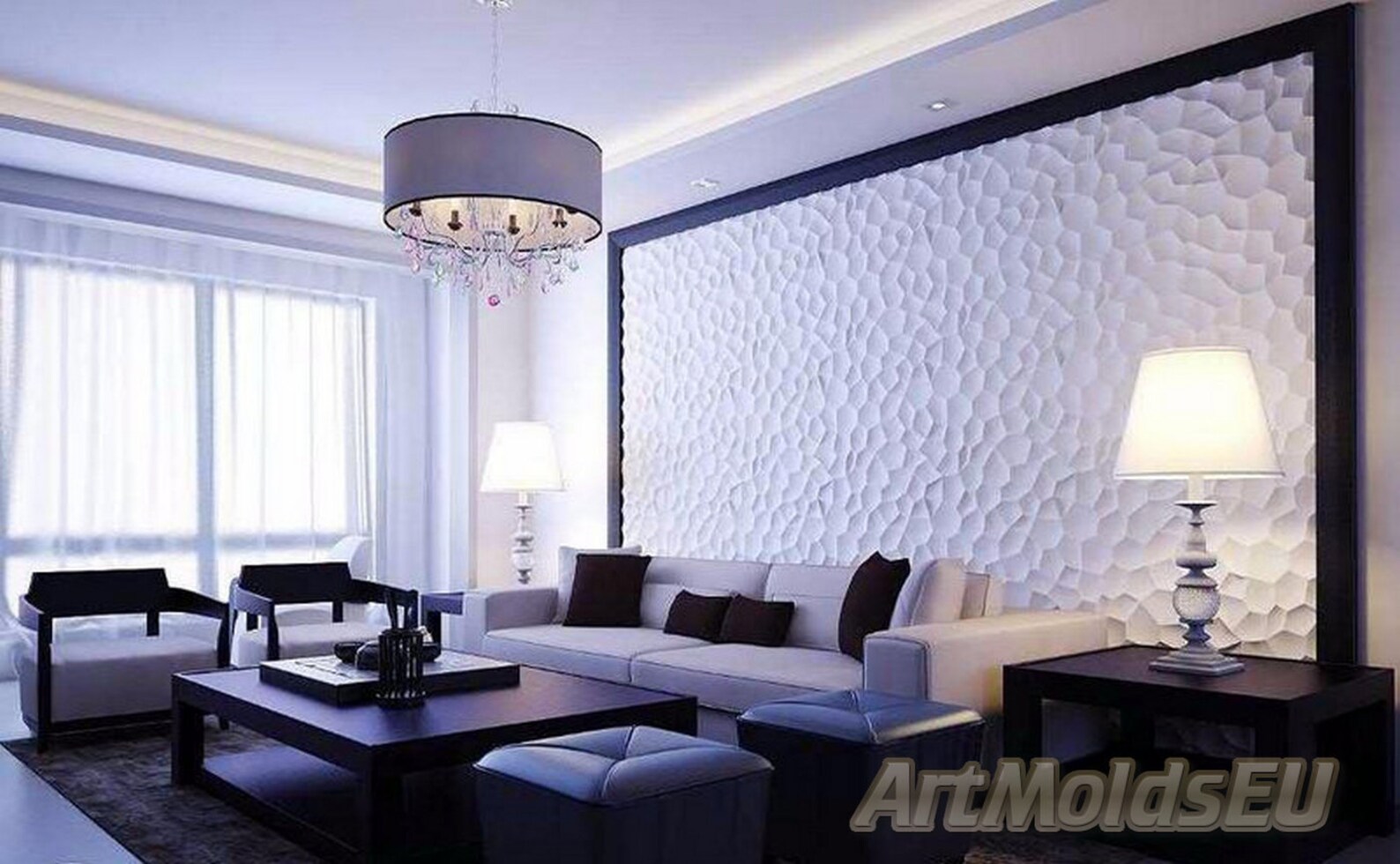 3D Panel Mold for Gypsum, Plaster or Concrete Tile for Decorative Wall ...
