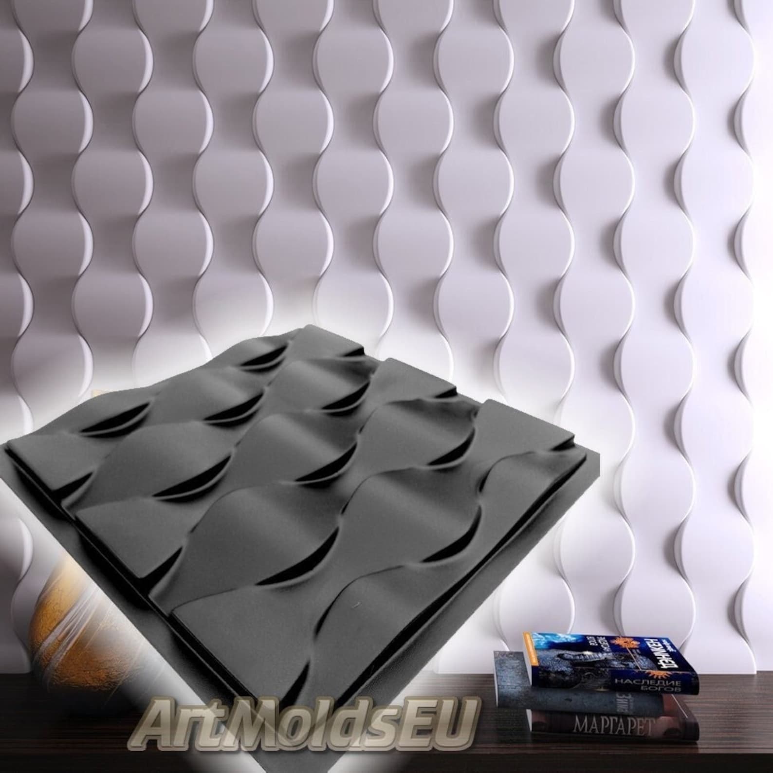 3D Panel Mold for Gypsum, Plaster or Concrete Tile for Decorative Wall ...